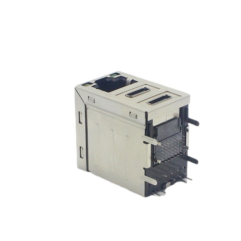 STD Dual Type C Female Stacked USB Connectors Combo Micro USB PCB Mount ...